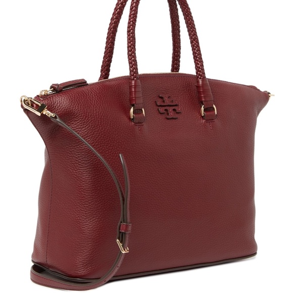 Tory Burch | Bags | Tory Burch Taylor Leather Satchel Garnet | Poshmark